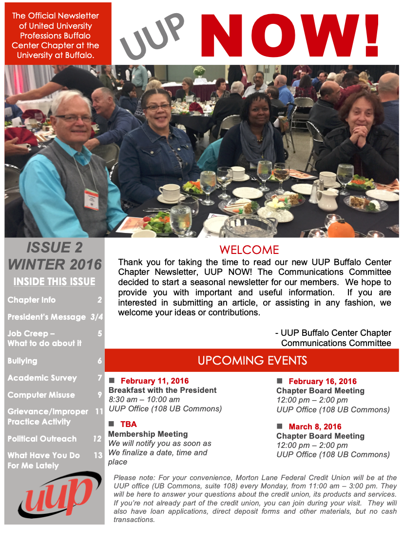 UUP Newsletters - UUP Buffalo Center